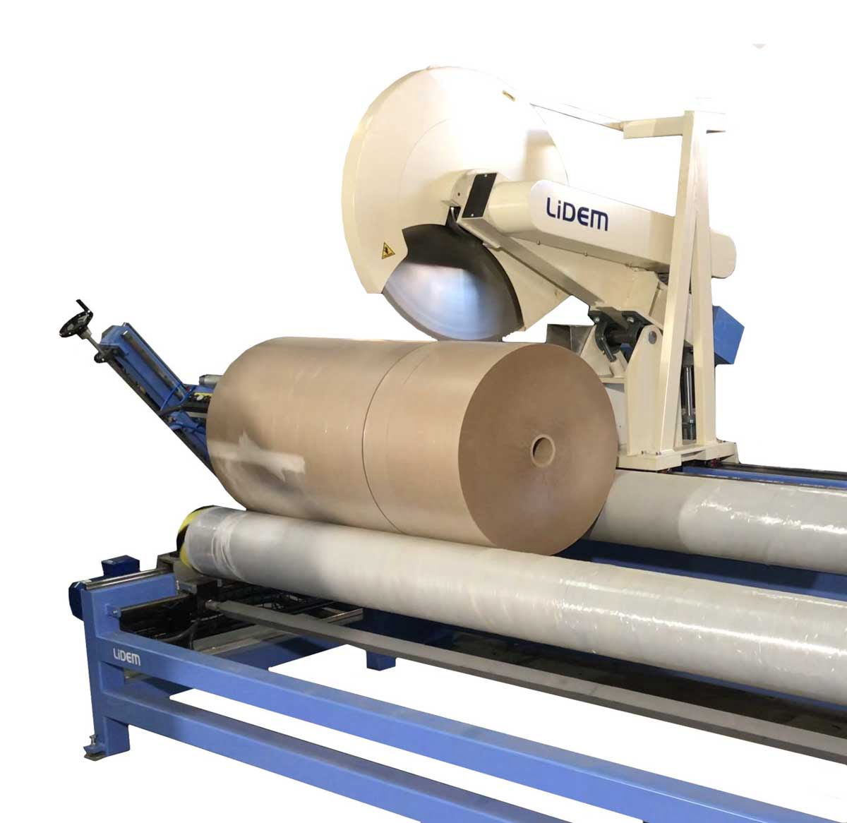 Manual slitter roll cutting machine for plastics, paper, cardboard and rigid materials